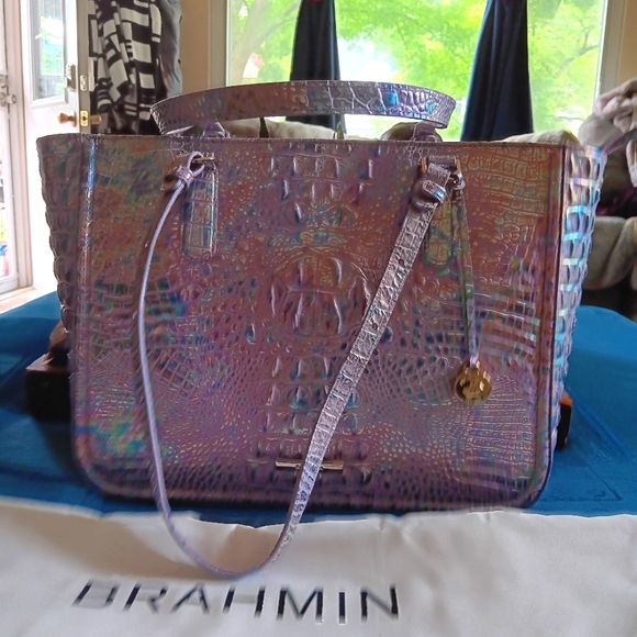 Brahmin | Bags | Brahmin Iridescent Purple Womens Bag | Poshmark